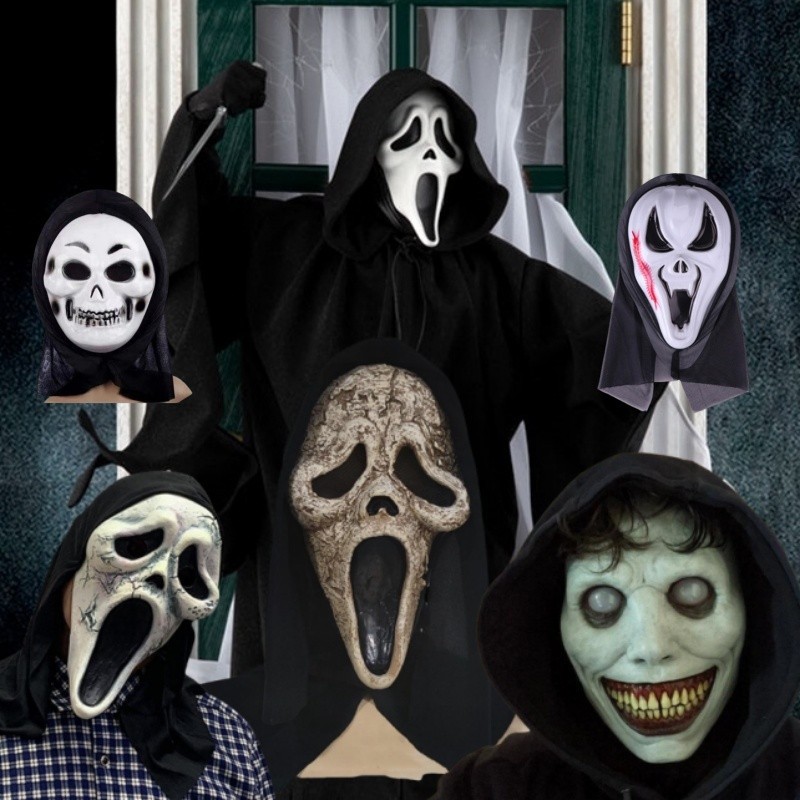 เทศกาลฮาโลวีน Ghost Scream Mask Party Scream Series Ghost Props Face ...