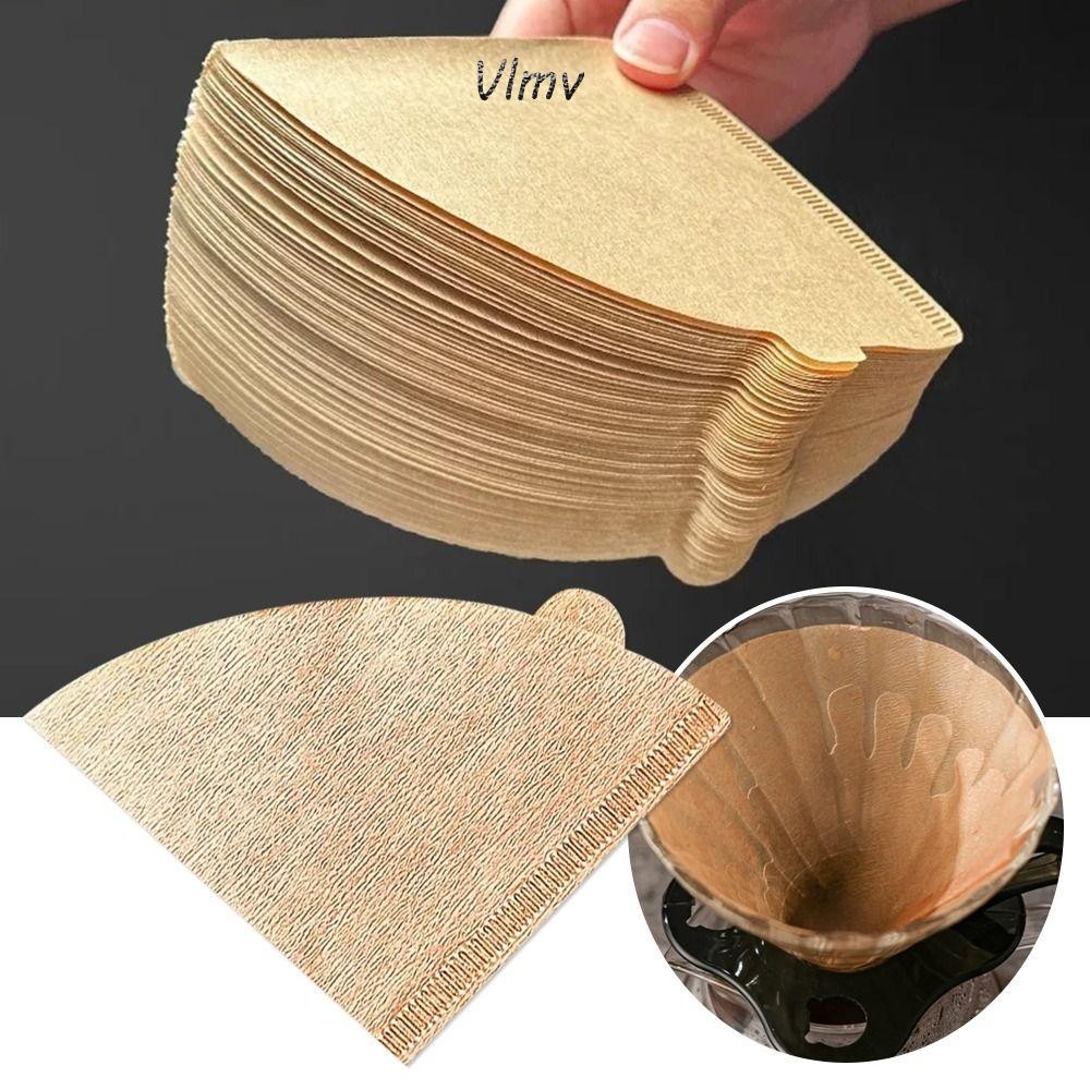 VLMV 40 ชิ้นกระดาษกรองกาแฟ, เครื่องมือคาเฟ่ในครัวเรือนเยื่อไม้กาแฟชง ...
