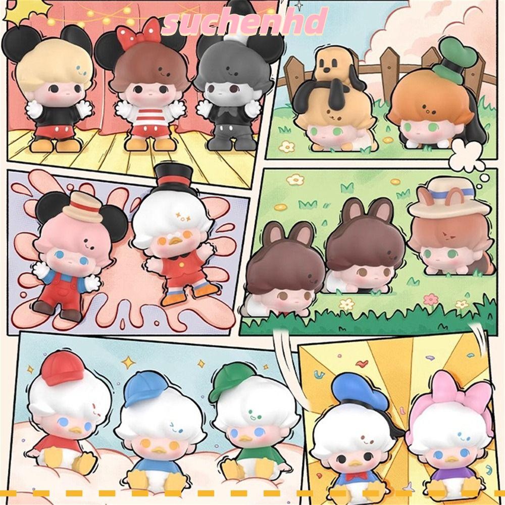 SUCHENHD 1 ชิ้น Mickey Classic Figure, อินเทรนด์ Mini DIMOO WORLD ...