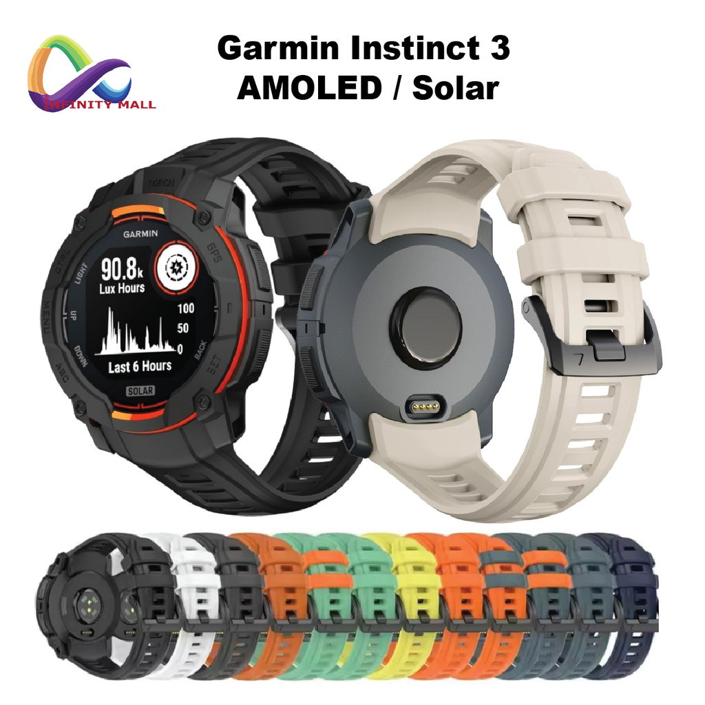 สายซิลิโคน สำหรับ Garmin Instinct 3 AMOLED 50 mm / Solar silicone strap ...