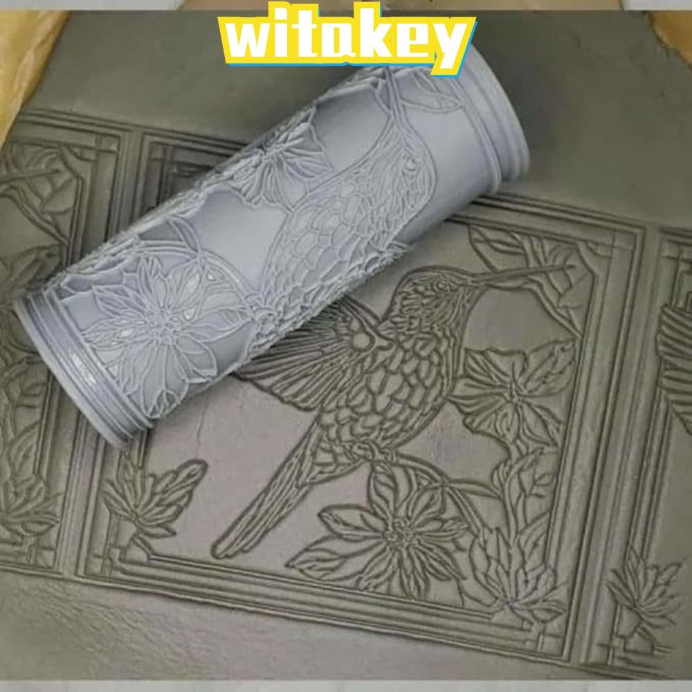 WITAKEY ลูกกลิ้งกระเบื้องดิน, ทําด้วยมือ DIY พิมพ์ลูกกลิ้งเนื้อดิน, งานฝีมือ, เครื่องมือ ...