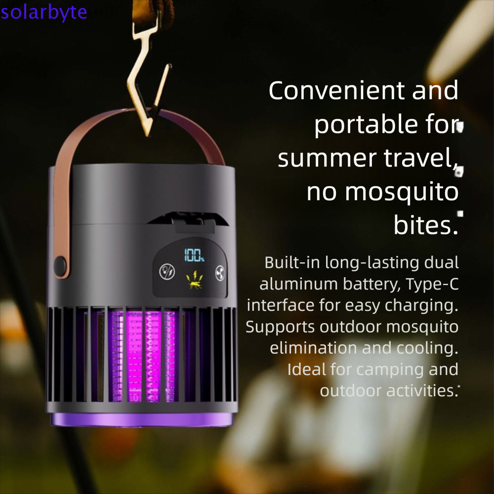 SOLARBYTE พัดลมโคมไฟฆ่ายุง, 3-in-1 ป้องกันยุงไฟยุงไฟฟ้า, มัลติฟังก์ชั่นแขวนผนังความปลอดภัยพร้อม ...