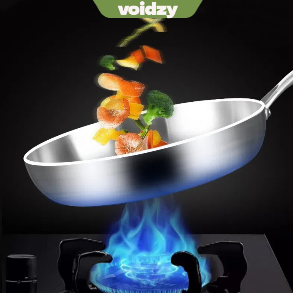 VOIDZY กระทะ, สแตนเลสที่ไม่เคลือบผิว NonStick Skillet, เครื่องครัวพับ ...