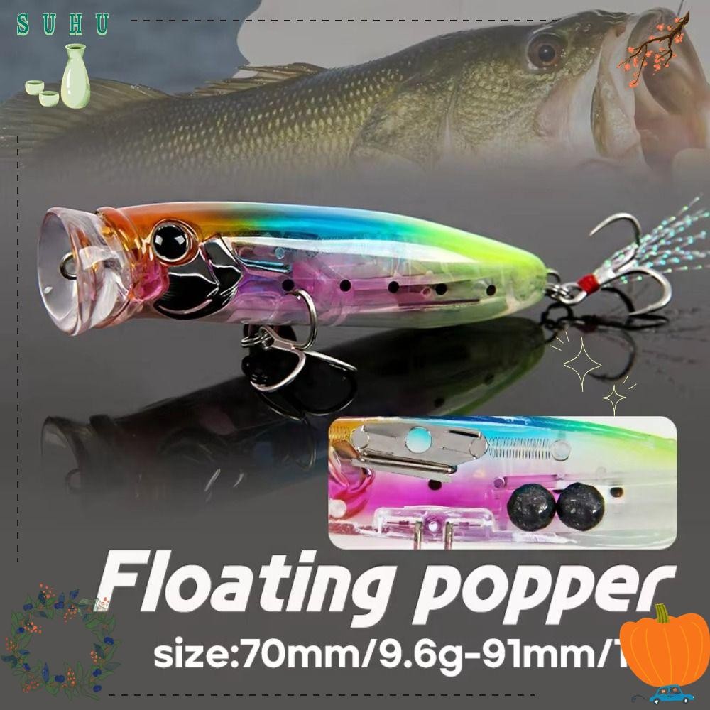 SUHU Topwater Poper Lure 9.6g/70mm สำหรับการตกปลาน้ำจืดและบัส.FLOATING ...