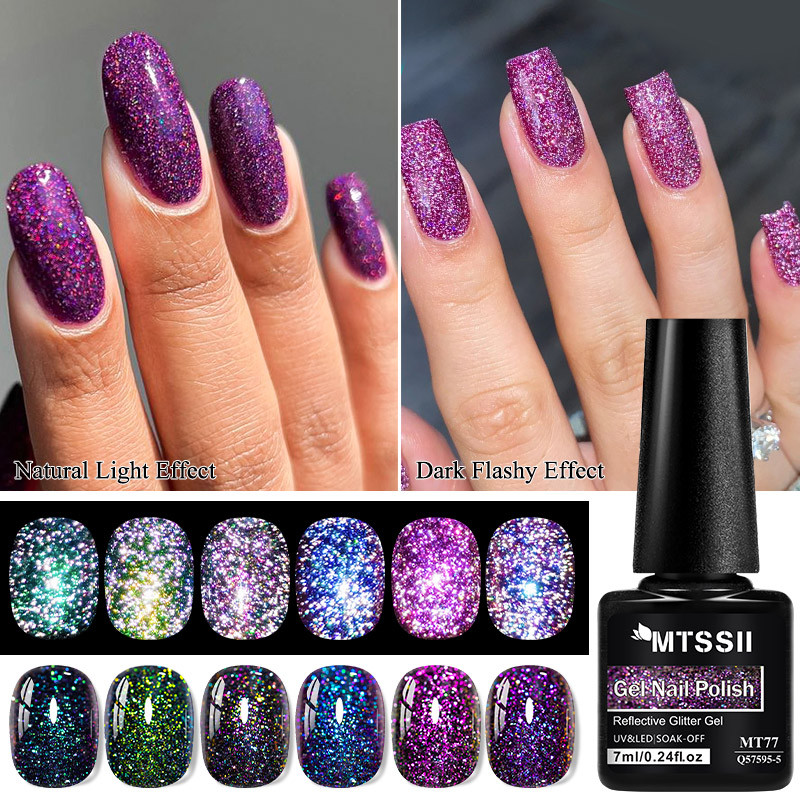 MTSSII 7ml Starry Sky สะท้อนแสง Glitter เล็บเจลเลื่อม Soak Off กึ่งถาวรเคลือบเงาเจลเล็บ | Shopee ...