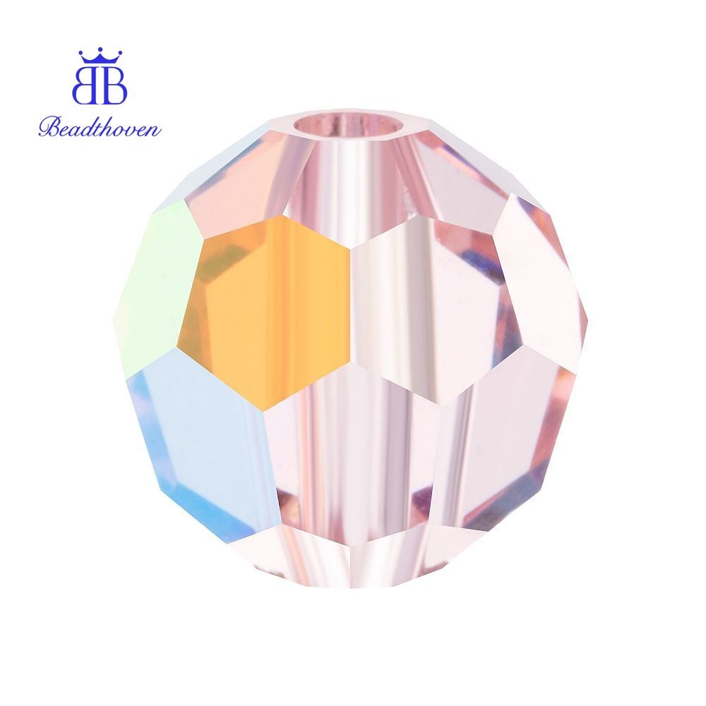 ลูกปัด Preciosa Light Rose AB ขนาด 5 มม. รู 1 มม. จำนวน 24 ชิ้น ...