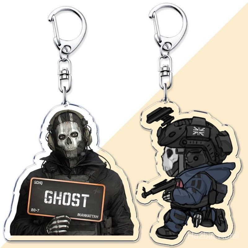 ร้อนเกมทหาร Ghost Chibis พวงกุญแจสําหรับอุปกรณ์เสริม Cod ทหารสบู่ Simon ...