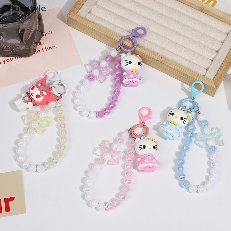 Bluestyle Glow In The Dark โทรศัพท์ Lanyard Hello Kitty Kuromi พวงกุญแจ Charm ลูกปัดสี Anti-lost ...