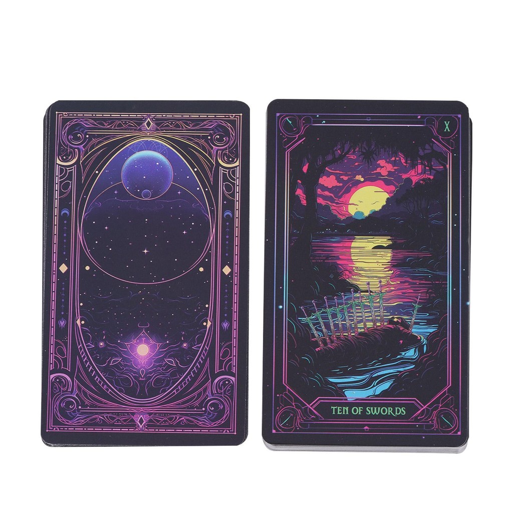 แรงบันดาลใจ Neon Tarot C Oracle การ์ดสํารับ 78 ชิ้นแรงบันดาลใจนีออน ...