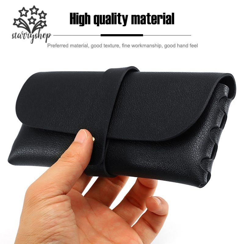 starryshopButton Closed Glasses Case No Odor PVC Soft Leather แว่นกัน ...