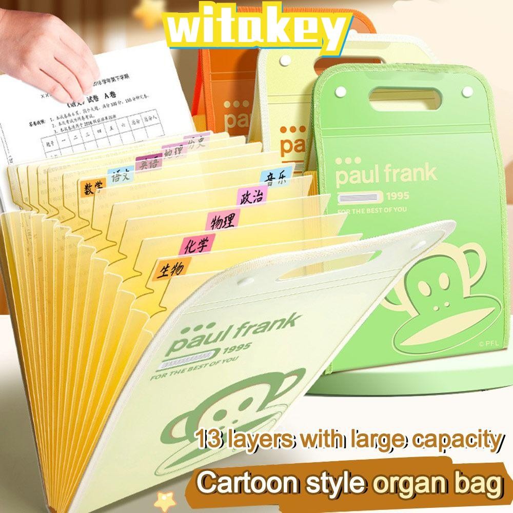 WITAKEY Accordian Organizer,แนวตั้งมือถือขนาดใหญ่ความจุโฟลเดอร์แฟ้มA4,การ์ตูนกันน้ํา 13 ชั้นขยาย ...