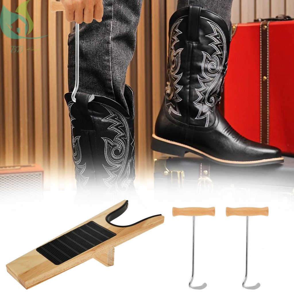 3 ชิ้น Stable Boot Jack และ Puller ชุดสะดวก Boot Hook และแจ็คอเนก ...