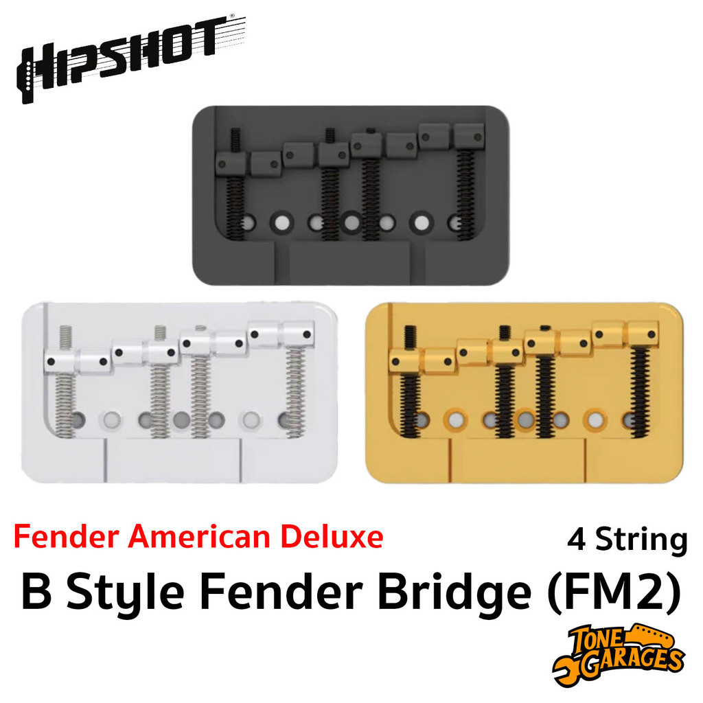 Hipshot B Style Fender Deluxe Mount Bridges (FM2) for 4 String Bass ...