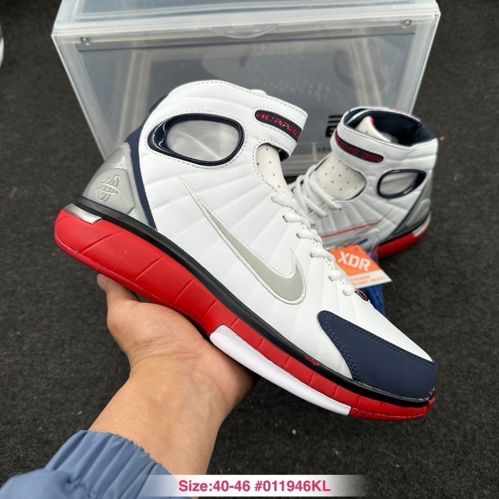 ราคาต่ําราคาต่ํา Air Zoom Huarache 2K4 สีแดงสีขาวสีฟ้า Kobe 4th ...
