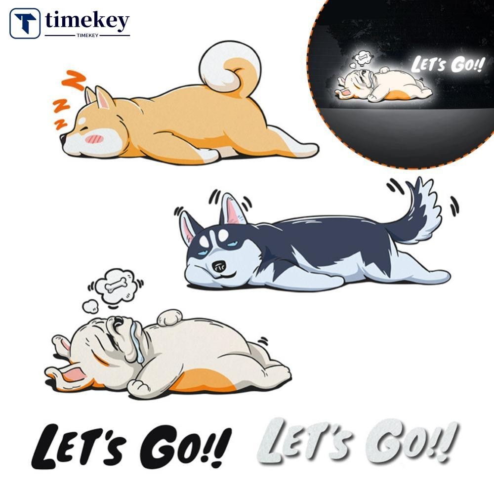 Timekey 3 ชิ้นรถ Decals สุนัขสติกเกอร์ตกแต่งไวนิลสติกเกอร์การ์ตูนกาว ...