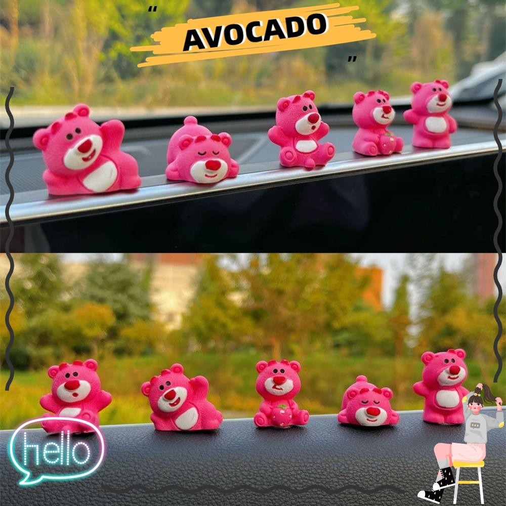 Avocar เครื่องประดับรถยนต์ 5 ชิ้น, เครื่องประดับโต๊ะหมีพลาสติก, ฟิกเกอร ...