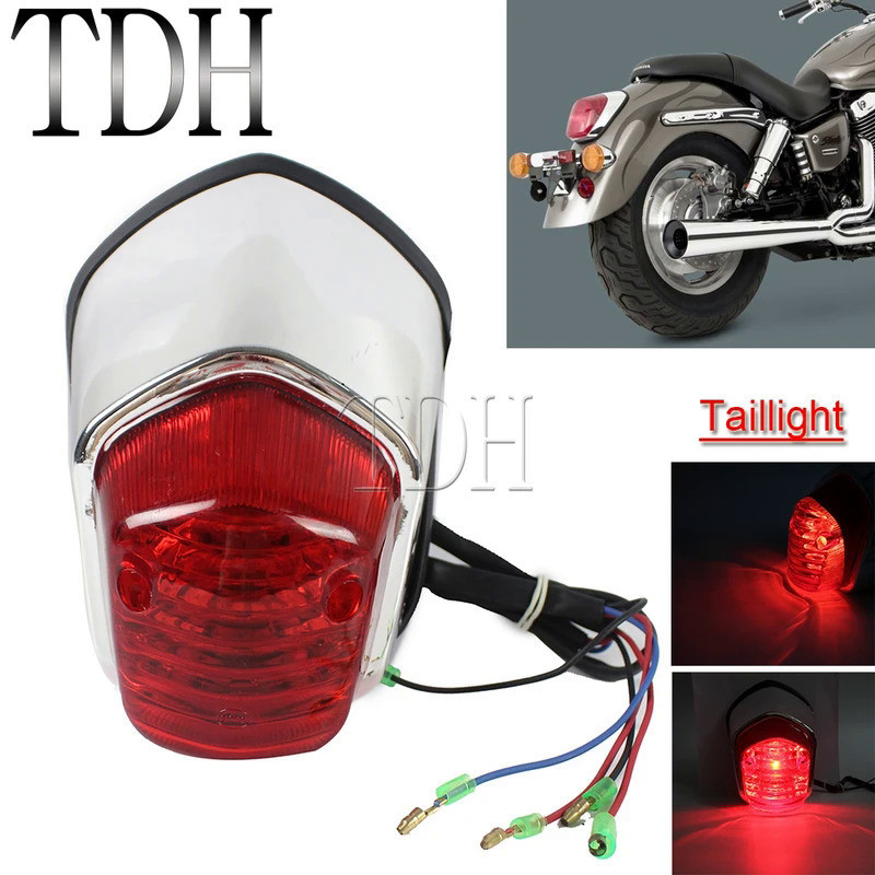 TD Tombstone Brake Tail Light for Harley Suzuki Chopper Cruiser Yamaha ...