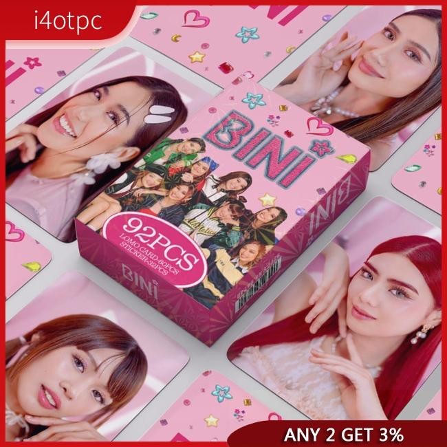 I4otpc 92 ชิ้น BINI Photocard ชุดสติกเกอร์ชนิดบรรจุกล่องโปสการ์ดสองด้าน Lomo การ์ดคอลเลกชัน ...