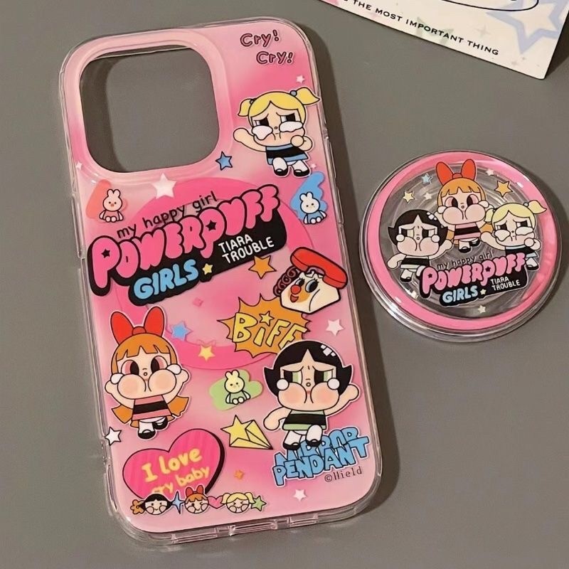 การ์ตูน Magnetic Powerpuff Girls Popsocket Holder อุปกรณ์เสริมเคส ...