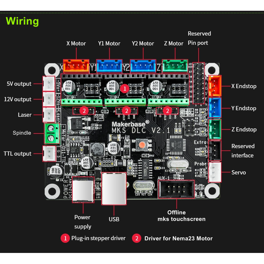 3 axis cnc controller MKS DLC V2 breakout board cnc shield v3 card grbl ...