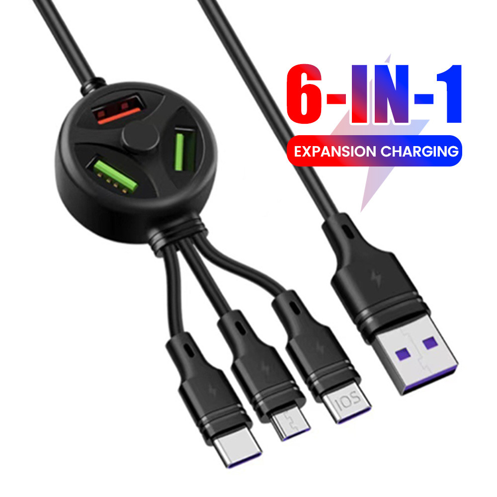 6-in-1 Multi-Functional Fast Charging Data Cable เหมาะสําหรับ Type-c ...