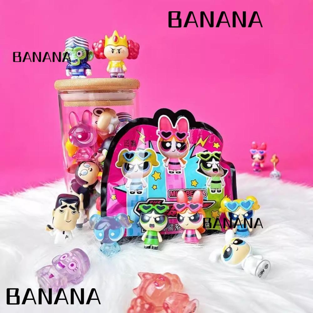 Banana1 กล่อง, PVC Mini Toy, Kawaii Anime Fiugres Powerpuffs Girls ...