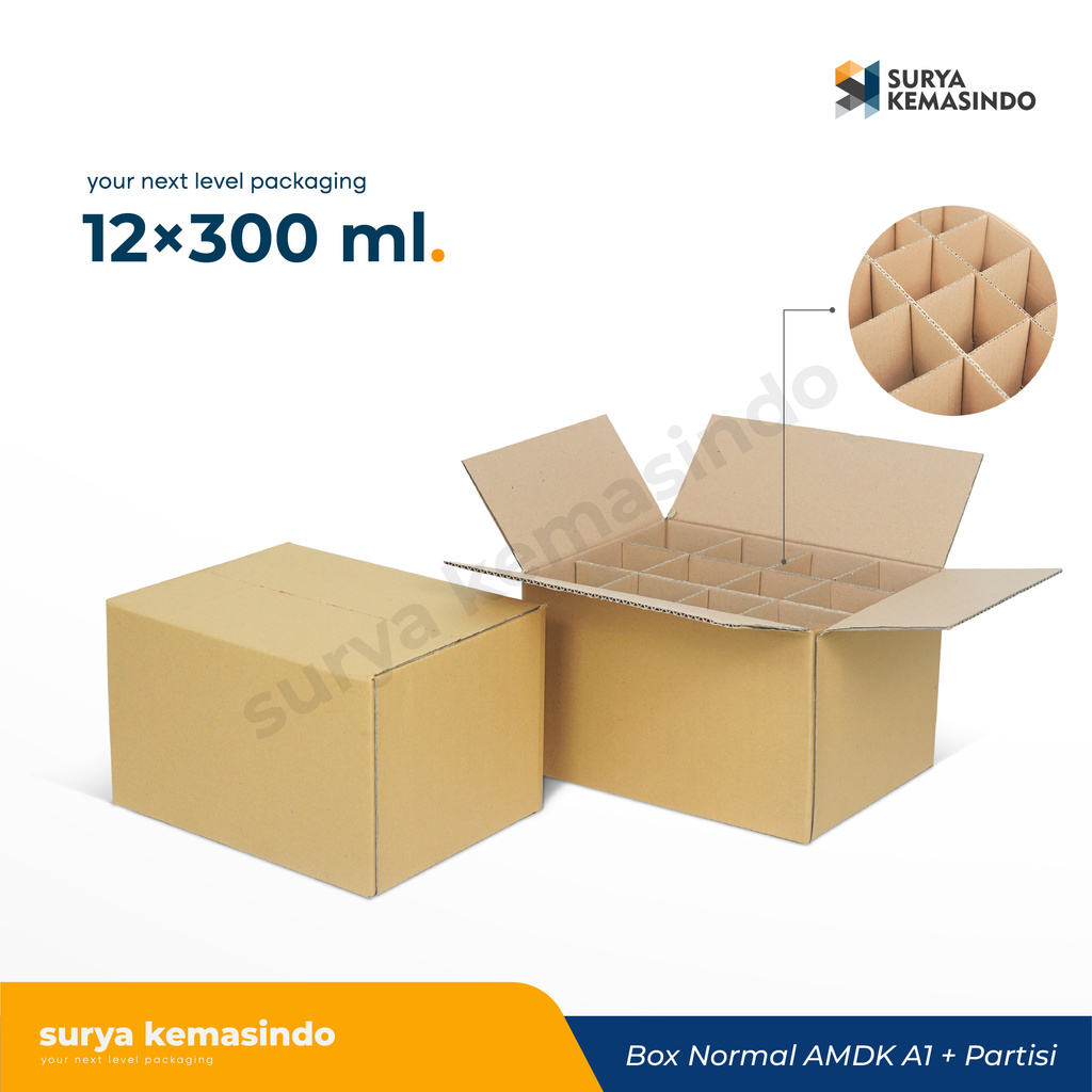 กล่อง 28x21x17 (12X300Ml) กล่อง/Carton/Normal/AMDK/Kardus/A1/Drinkbox ...