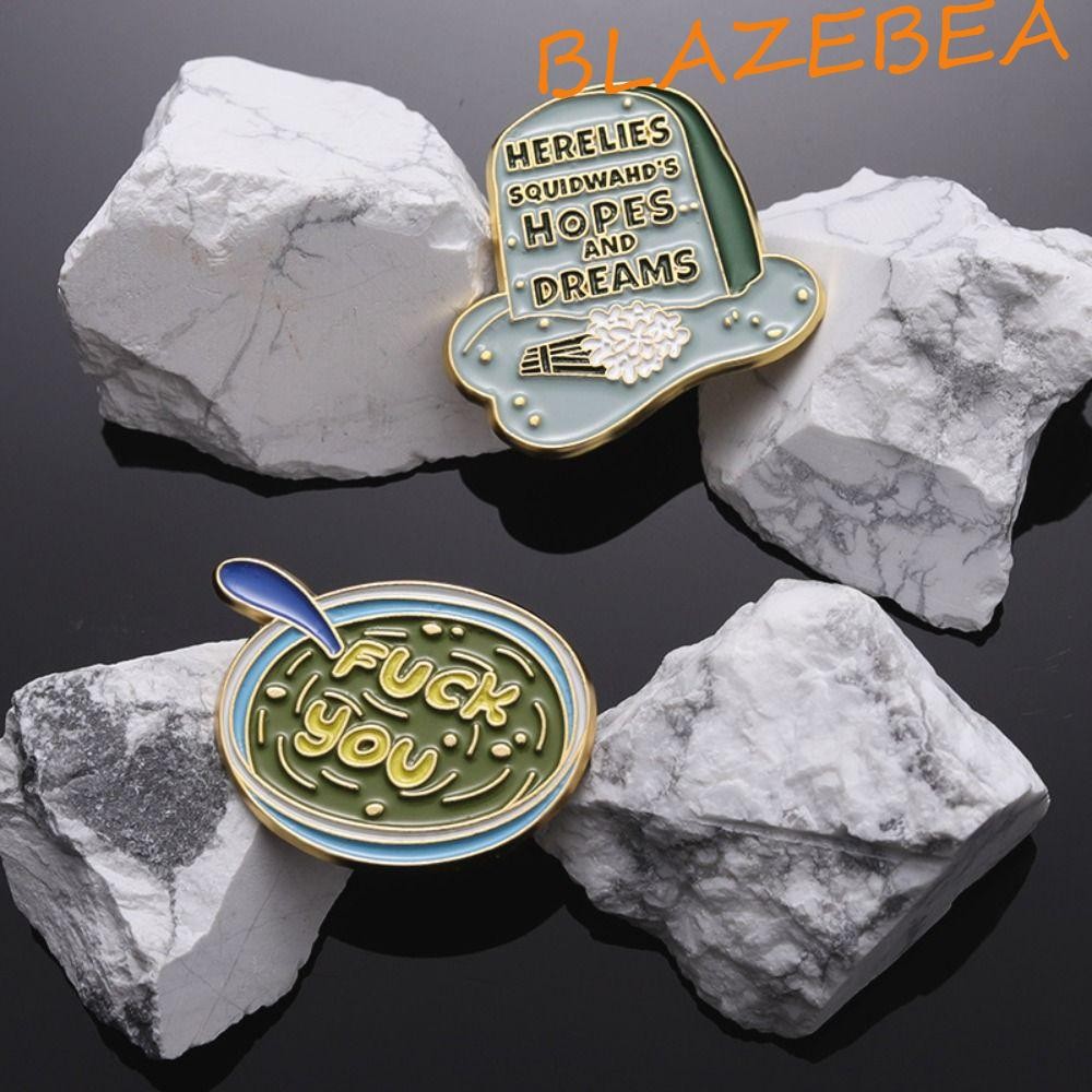 Blazebea 5 ชิ้นการ์ตูนชามซุป Pins, SpongeBob SquarePants เข็มกลัดตัวอักษรภาษาอังกฤษ,ป้ายโลหะ ...