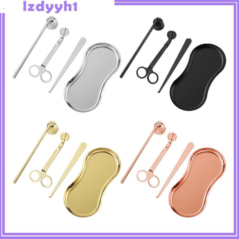 [JoyDIY] Candle Wick Trimmer Set สแตนเลสมัลติฟังก์ชั่นขัดเงาพร้อมถาด ...