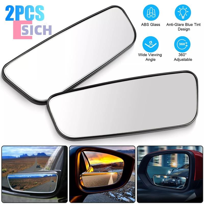 [Sich] 2pcs กระจกมองข้างรถยนต์ Blind Zone Mirrors มุมกว้าง 360 องศา ...