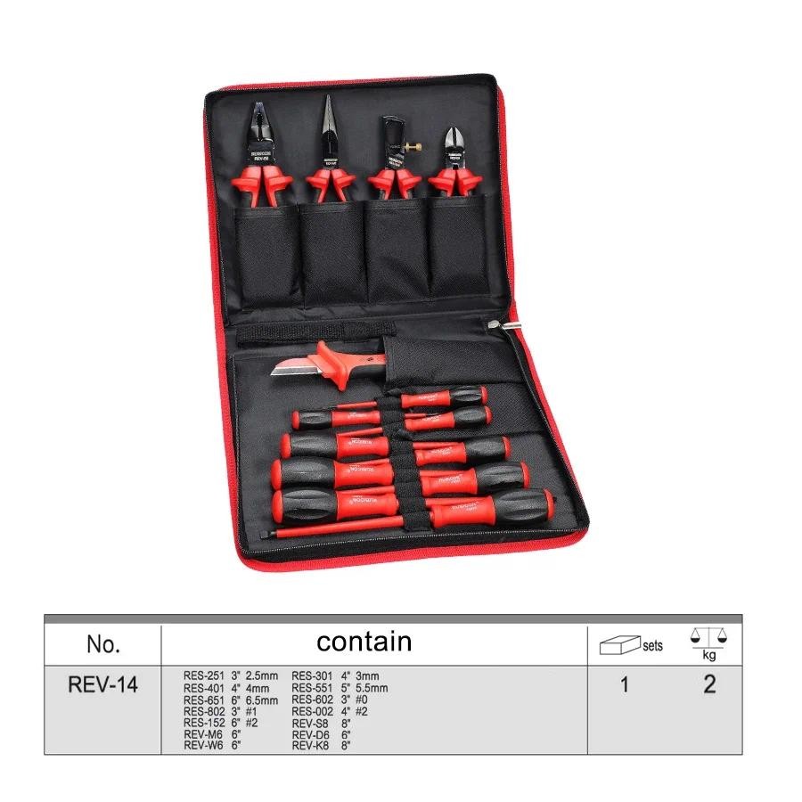 ญี่ปุ่น RUBICON 14 PCS VDE คีมฉนวนไขควงชุดชุดเครื่องมือ 1000V ช่างไฟฟ้า ...