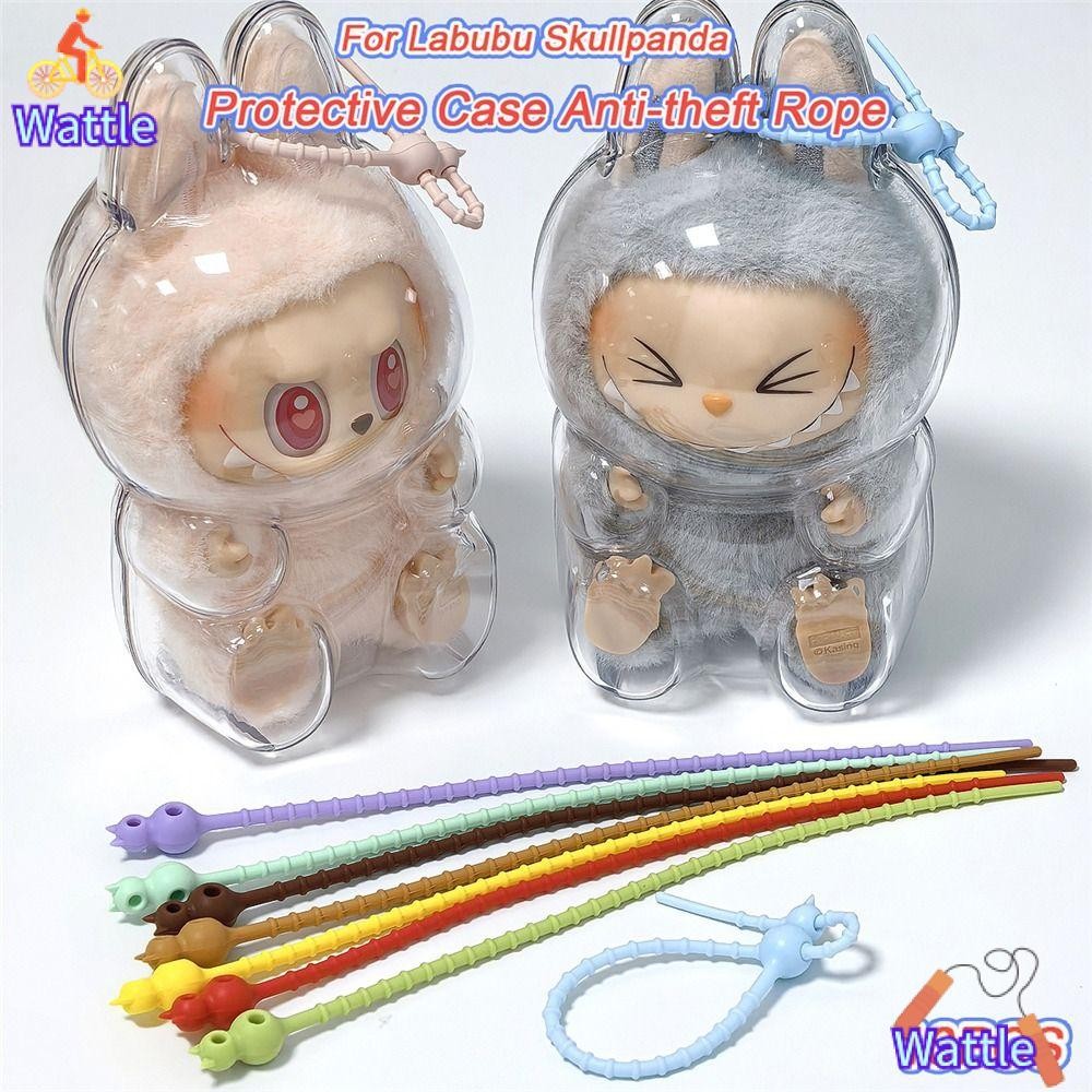 WATTLE 10 ชิ้น Labubu เชือกกันขโมย, ซิลิโคน 21 ซม. Labubu Anti-lost ...