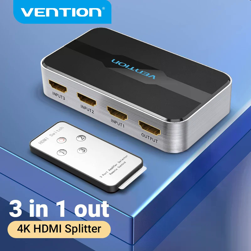 Vention HDMI Switcher 4K/60Hz 3 Input 1 Output HDMI 2.0 Switch Adapter ...
