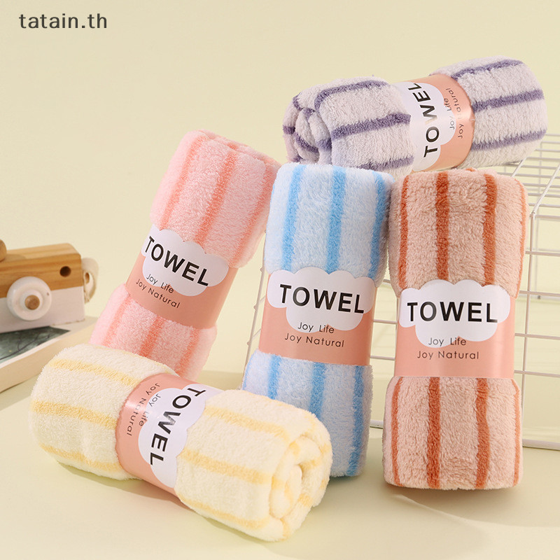 Tatain ผ้าเช็ดตัวขนแกะปะการังไมโครไฟเบอร์ลายผู้ใหญ่ในครัวเรือนสิ่งทอ ...
