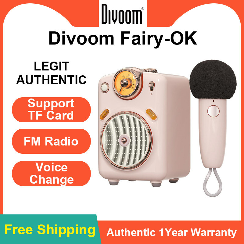 Divoom Fairy-OK ลําโพงบลูทูธแบบพกพาพร้อมไมโครโฟนฟังก์ชั่นคาราโอเกะพร้อม ...