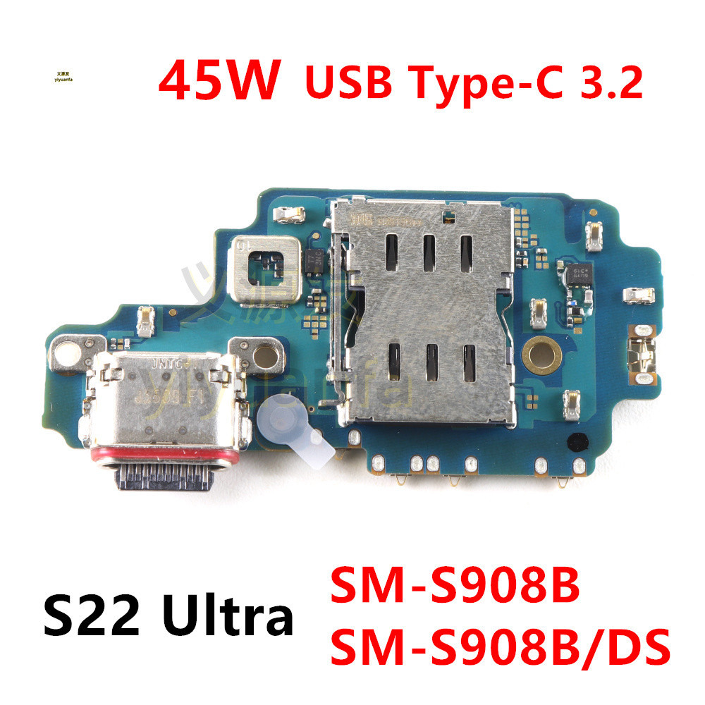 45w USB ชาร์จพอร์ต Flex สําหรับ Samsung Galaxy S22 Ultra 5G S908B S908 ...