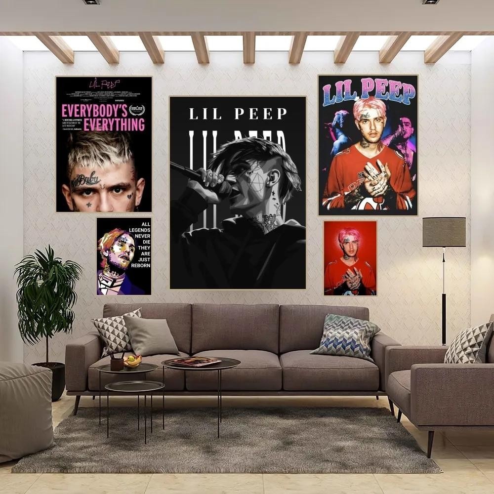 Lil Peep โปสเตอร์ความงามนักร้อง Wall Art Decor Home Room ภาพวาดสติกเกอร ...