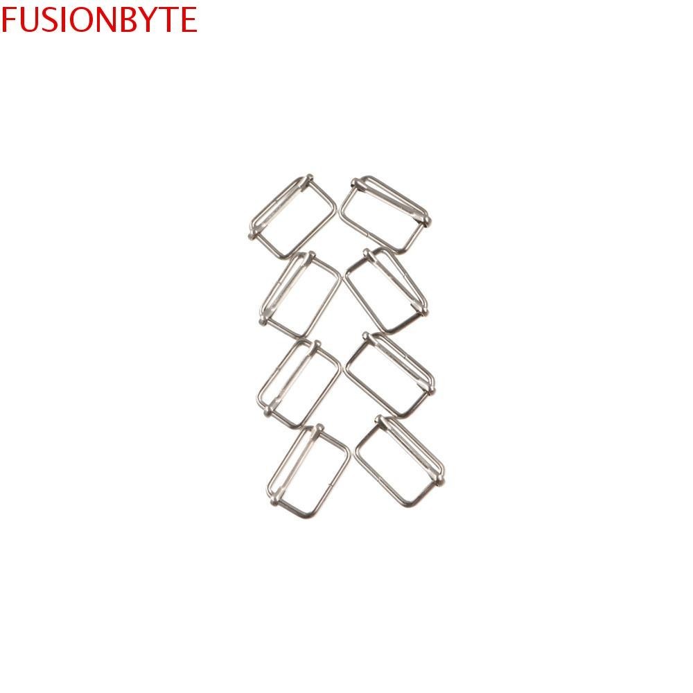 Fusionbyte 50 ชิ้นสายคล้องกระเป๋าสไลด์,โลหะ D-รูปปรับหัวเข็มขัด,กระเป๋าอุปกรณ์เสริม Silver Multi ...