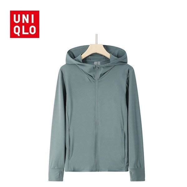 🤗AIRism🤗 M-4XL UNIQLO เสื้อคลุมกันแดด เสื้อแจ็คเก็ตสตรีมีฮู้ดกันลมและกันแดด เสื้อกีฬาระบายอากาศ ...