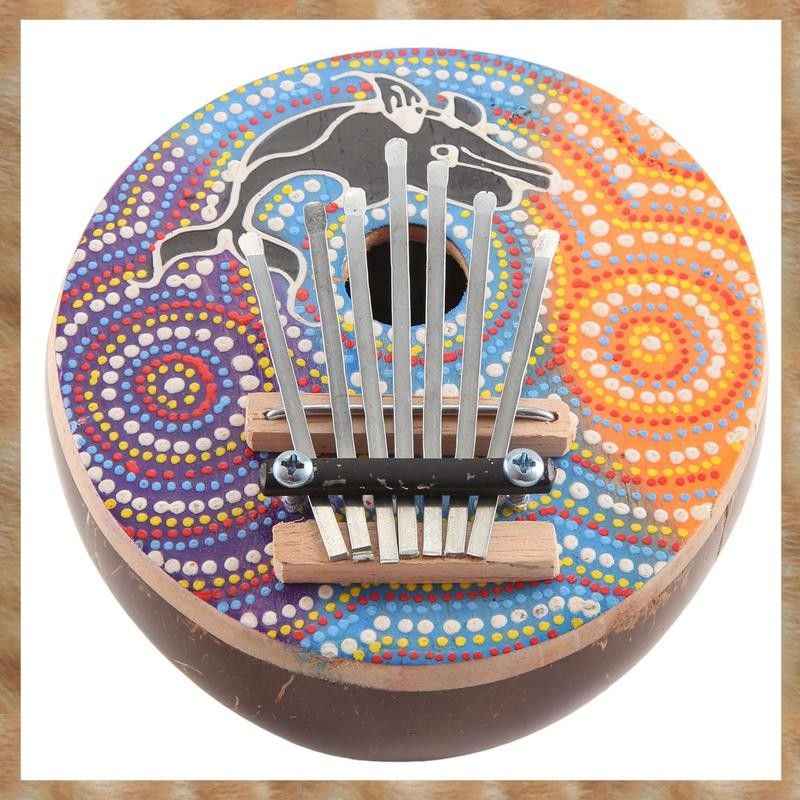 [KYG] 7 Key Tuneable Coconut Shell Mbira แบบพกพา Kalimba ปรับนิ้ว Thumb ...