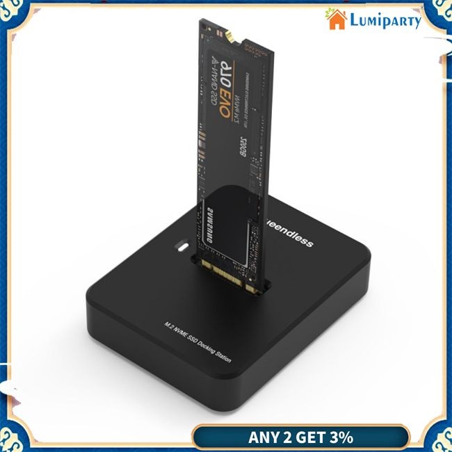 Lumiparty M.2 ฮาร์ดไดรฟ์ NVME/SATA Dual Protocol Mobile Hard Disk Box 10Gbps ความเร็วสูง USB3.1 ...
