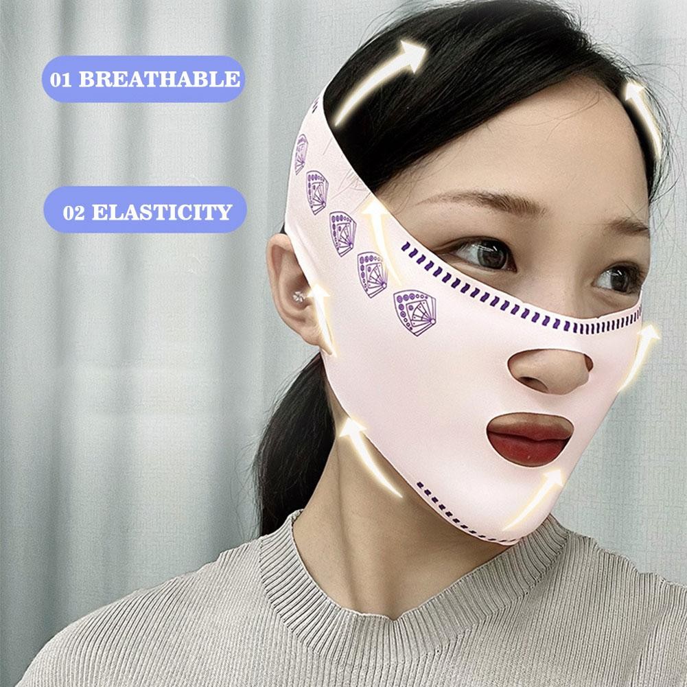 Double-deck Face Bandage Lifting Belt V Line Face Shaper Facial Cheek Anti Chin Strap ริ้วรอย ...