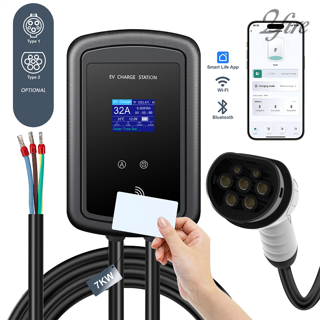 Type 2 EV Charger 32A Wallbox Wallbox สถานีชาร์จ EV สถานีชาร์จปิด ...