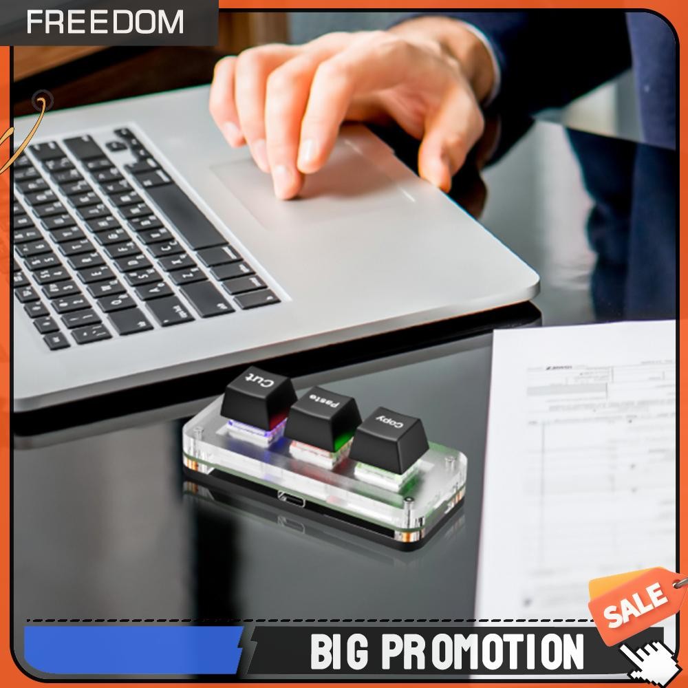 Rgb Mini Cut Copy Paste Keyboard 3-Key USB Type-C Gaming Mechanical ...