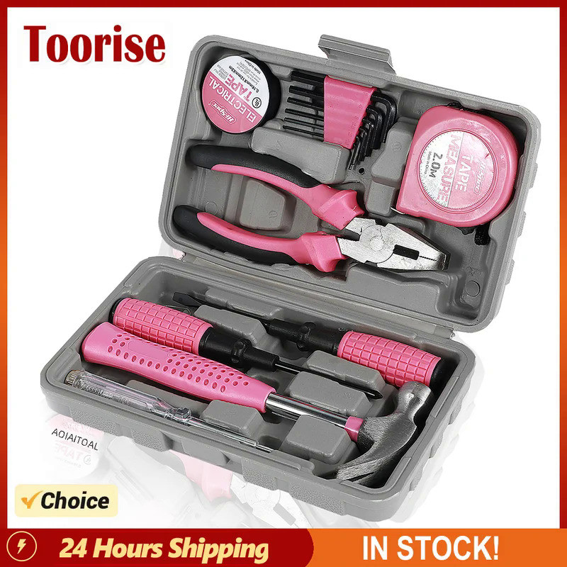 13/24Pcs Household Repair Tool Kit Multi-Purpose Pink Home Hand Tool ...