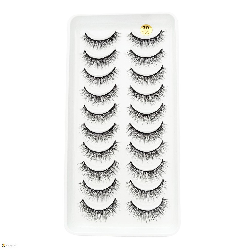 10 คู่ Soft Wispy Eyelashes Black Wispy Eye Lashes Fluffy Volume Short ...