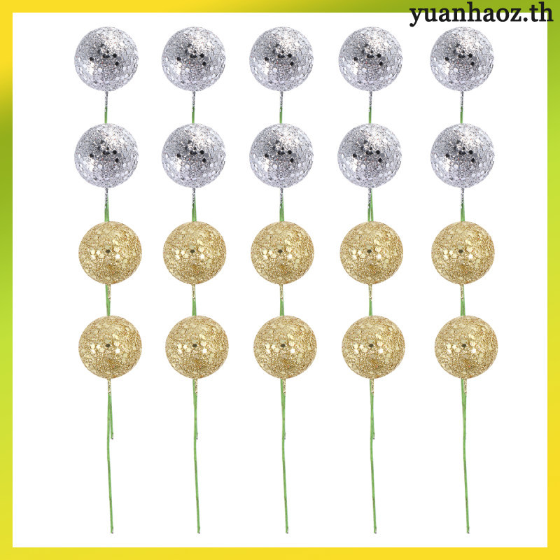 20 ชิ้นตกแต่ง Glitter Picks ประดิษฐ์ Berry สาขาตกแต่งคริสต์มาสผลไม้ ...