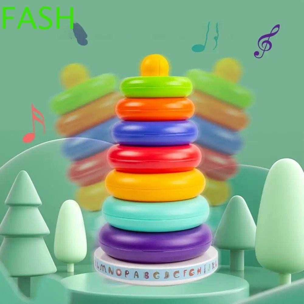 Fash Rainbow Stacking Tower, Early Education Rainbow แหวน Stacker ซ้อนแหวนทารกของเล่น, Ferrule ...