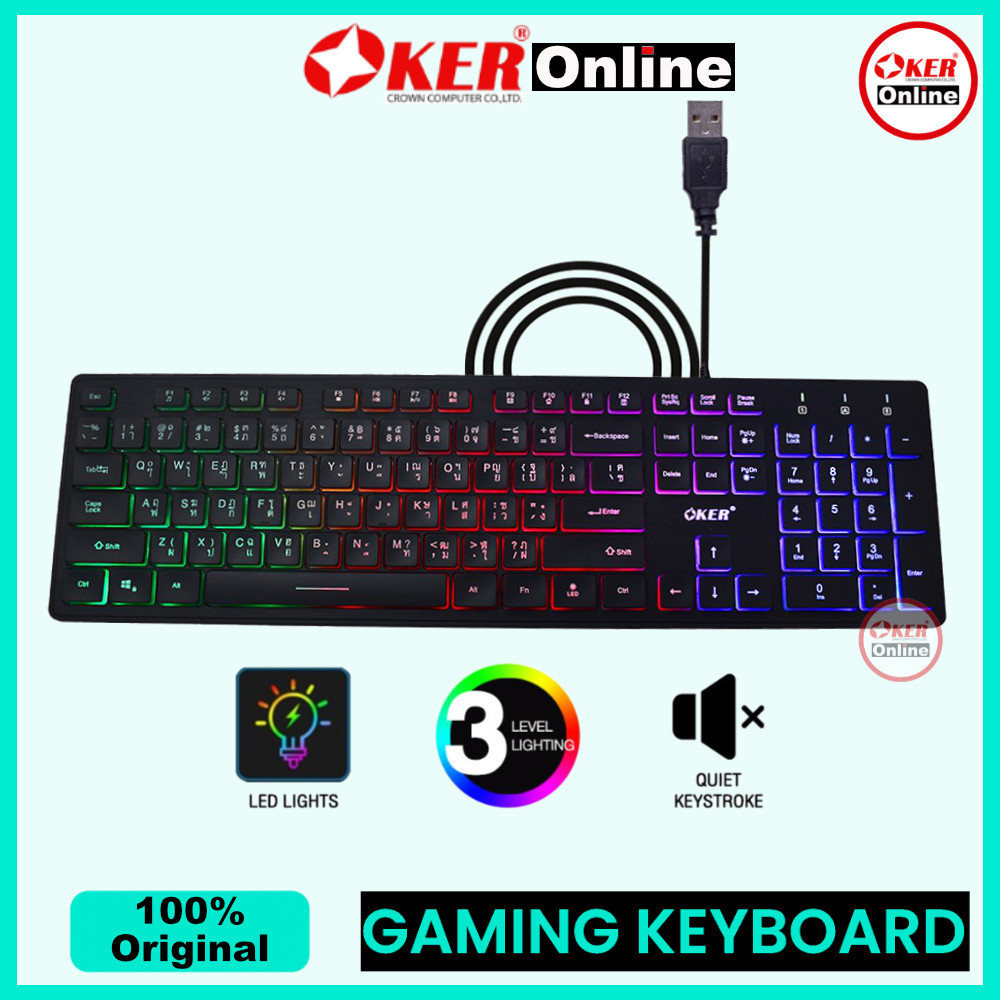 ⭕️ OKER Online VA-59 KEYBOARD VAMPIRE BACKLIGHT MULTIMEDIA LED ...