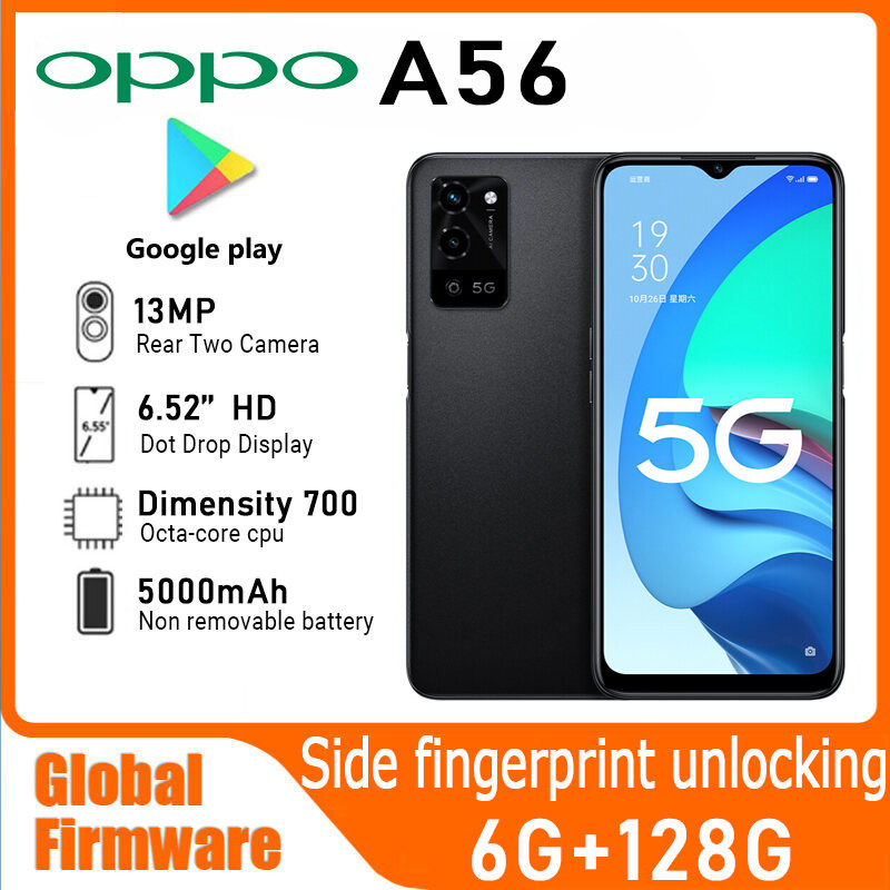 Oppo A56 5G สมาร์ทโฟน Global firmware 6GB RAM 128GB ROM CPU ขนาด 700 6. ...